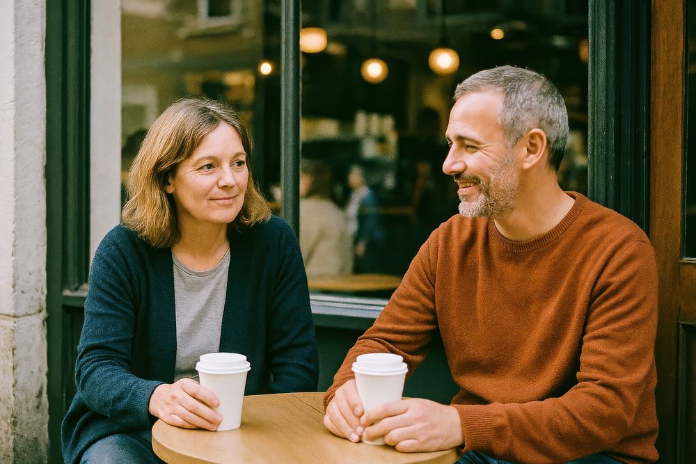 Coffee shop conversation outdoor seating. | Free Photo - rawpixel
