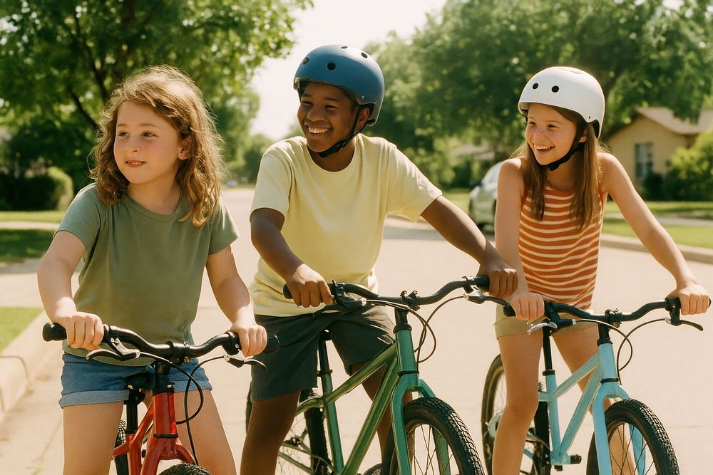 Children biking summer joy | Free Photo - rawpixel