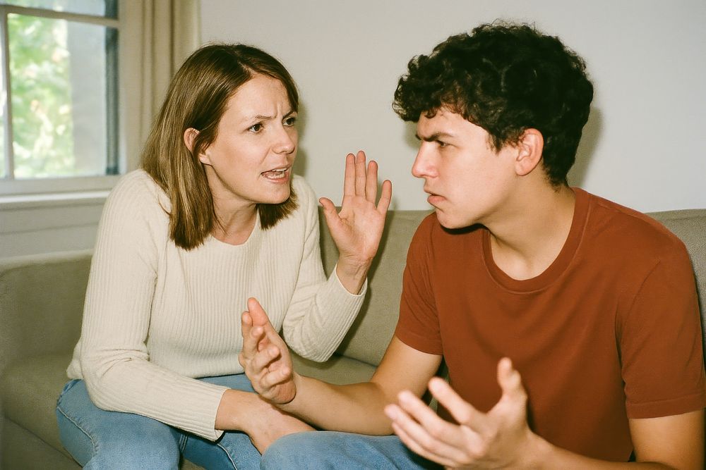 Mother and son arguing intensely. | Free Photo - rawpixel