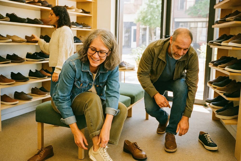 Happy customers trying shoes. | Free Photo - rawpixel
