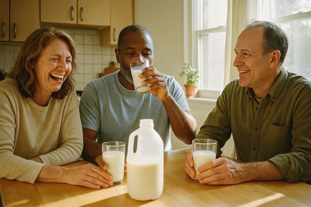 Friends enjoying milk together. | Free Photo - rawpixel