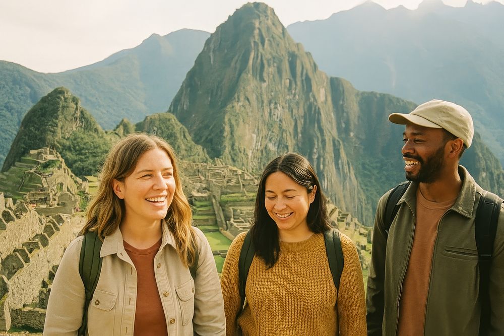 Smiling friends at Machu Picchu | Free Photo - rawpixel