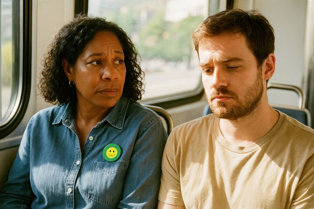 Thoughtful conversation on train journey. | Free Photo - rawpixel