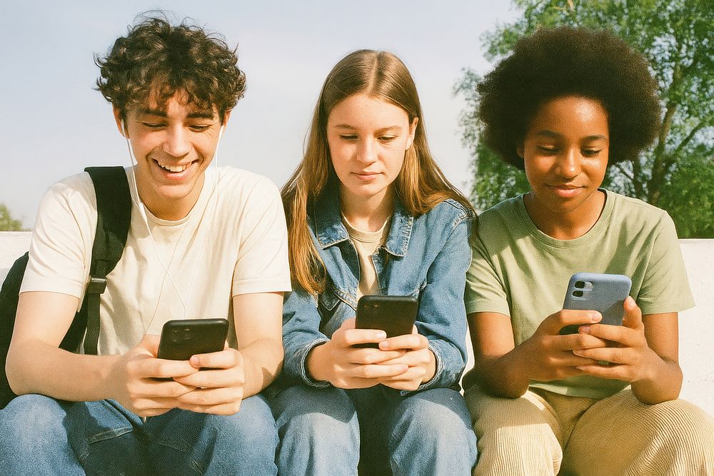 Teens using smartphones outdoors. | Free Photo - rawpixel