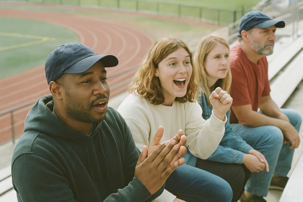 Diverse group cheering outdoors. | Free Photo - rawpixel