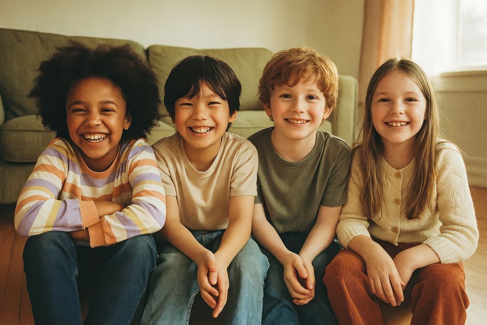 Happy diverse children smiling together. | Free Photo - rawpixel