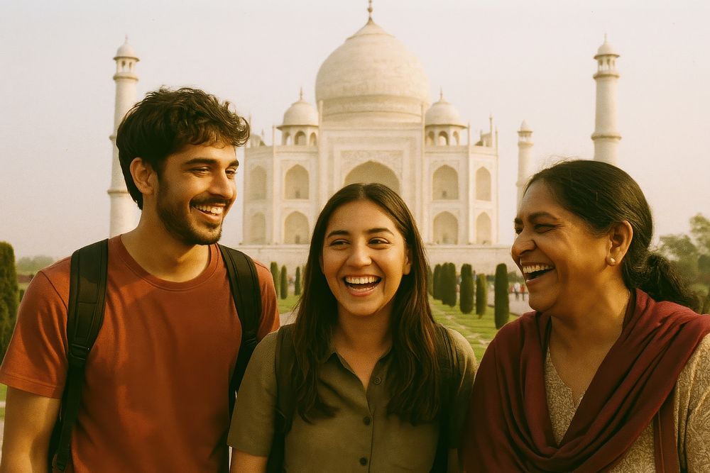 Joyful family at Taj Mahal | Free Photo - rawpixel