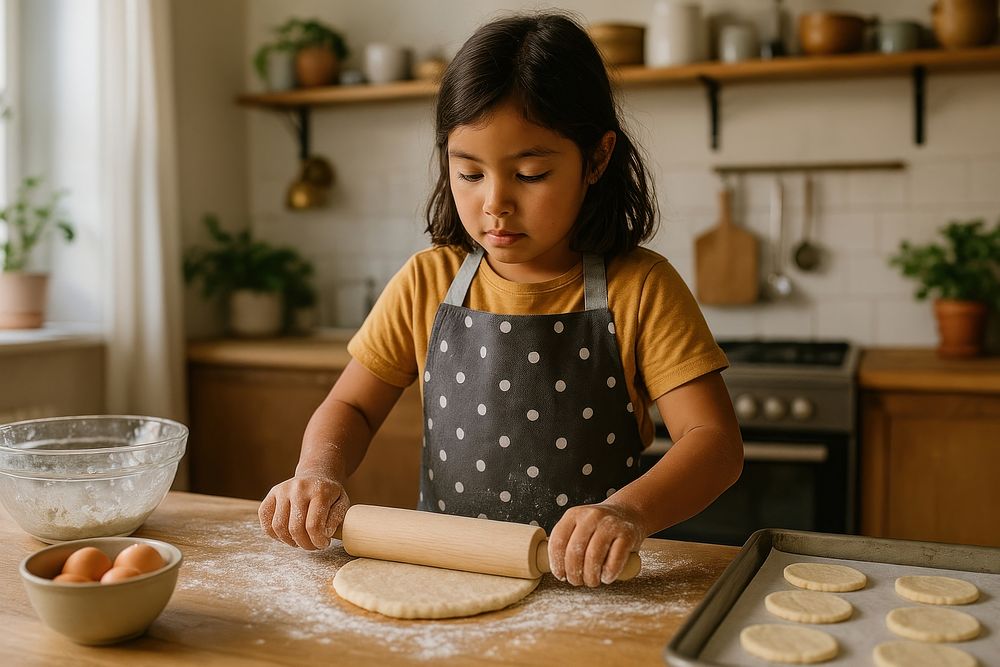 Child baking in kitchen | Premium Photo - rawpixel