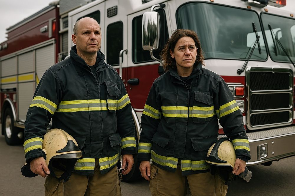 Brave firefighters standing strong. | Free Photo - rawpixel