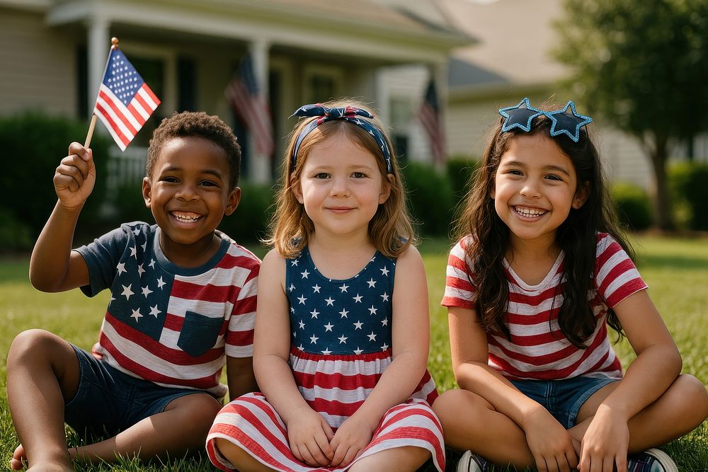 Patriotic children celebrating outdoors | Free Photo - rawpixel