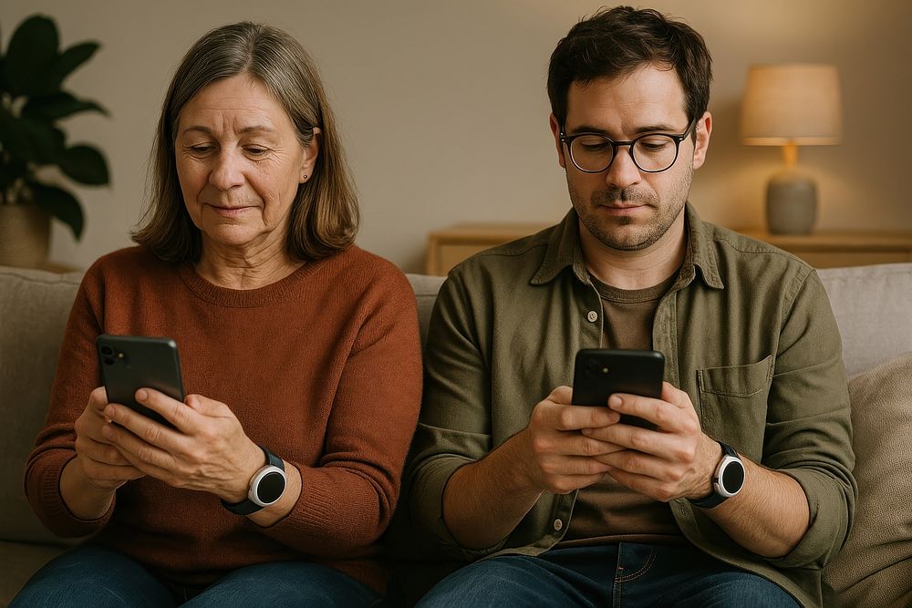 Two people using smartphones together | Free Photo - rawpixel