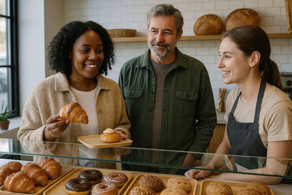 Friendly bakery customer interaction | Free Photo - rawpixel