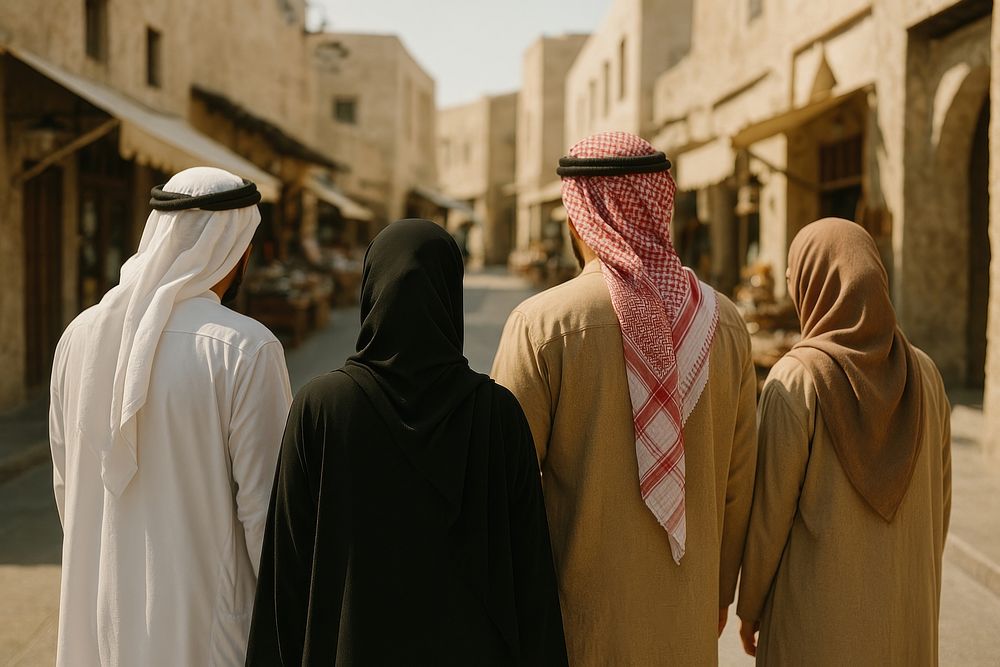 Traditional attire Middle Eastern street | Free Photo - rawpixel