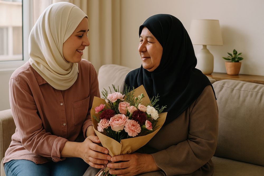 Heartfelt moment with flowers. | Free Photo - rawpixel
