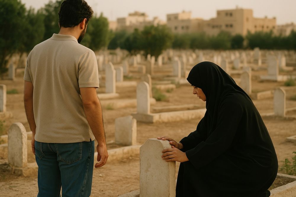 Somber reflection in cemetery landscape | Free Photo - rawpixel
