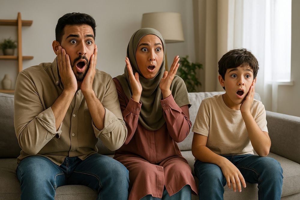 Family expressing surprise together | Free Photo - rawpixel