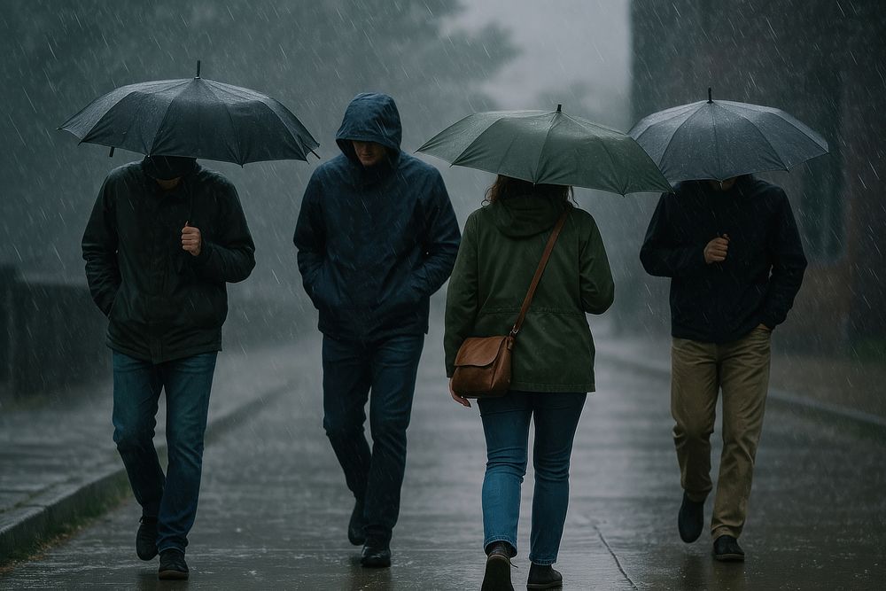 Rainy day with umbrellas. | Free Photo - rawpixel