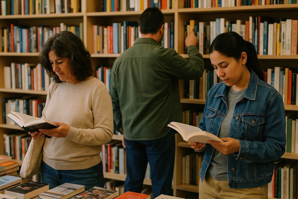 Diverse readers exploring bookstore shelves. | Free Photo - rawpixel
