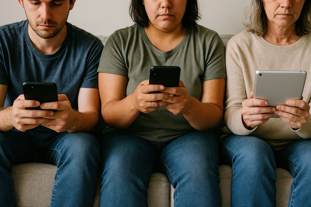 People using mobile devices together | Free Photo - rawpixel