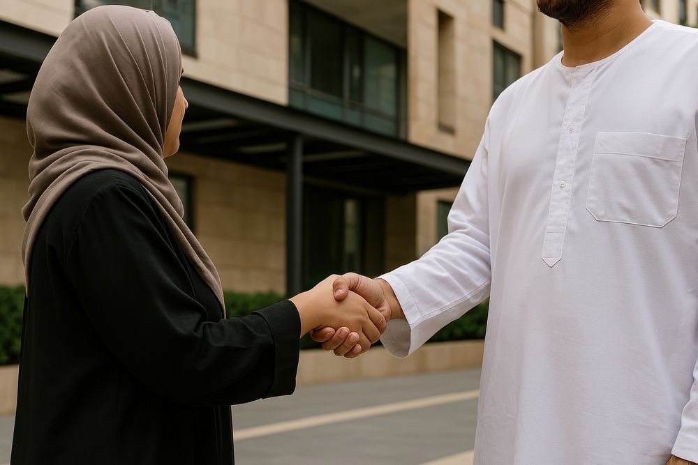 Respectful handshake in traditional attire. | Free Photo - rawpixel