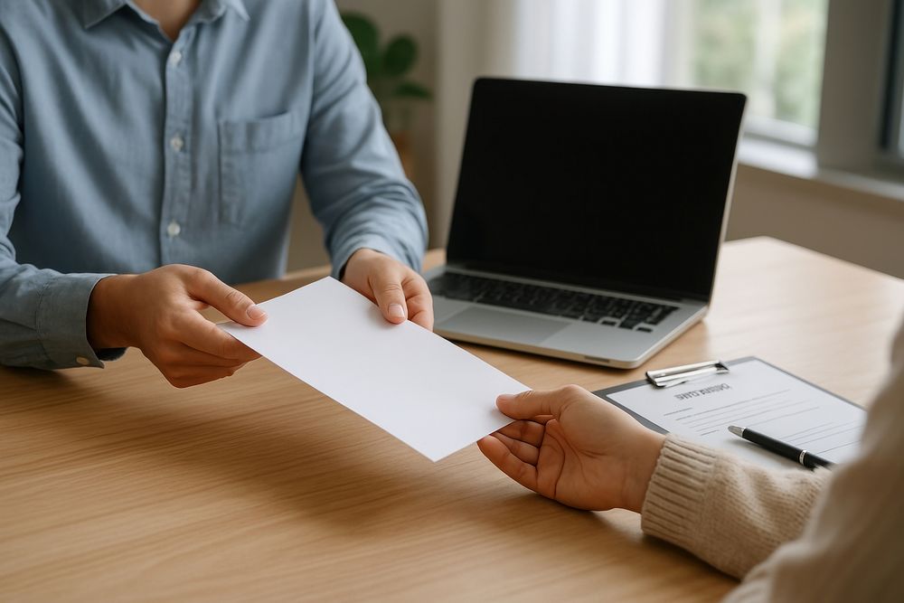 Document exchange at desk | Free Photo - rawpixel