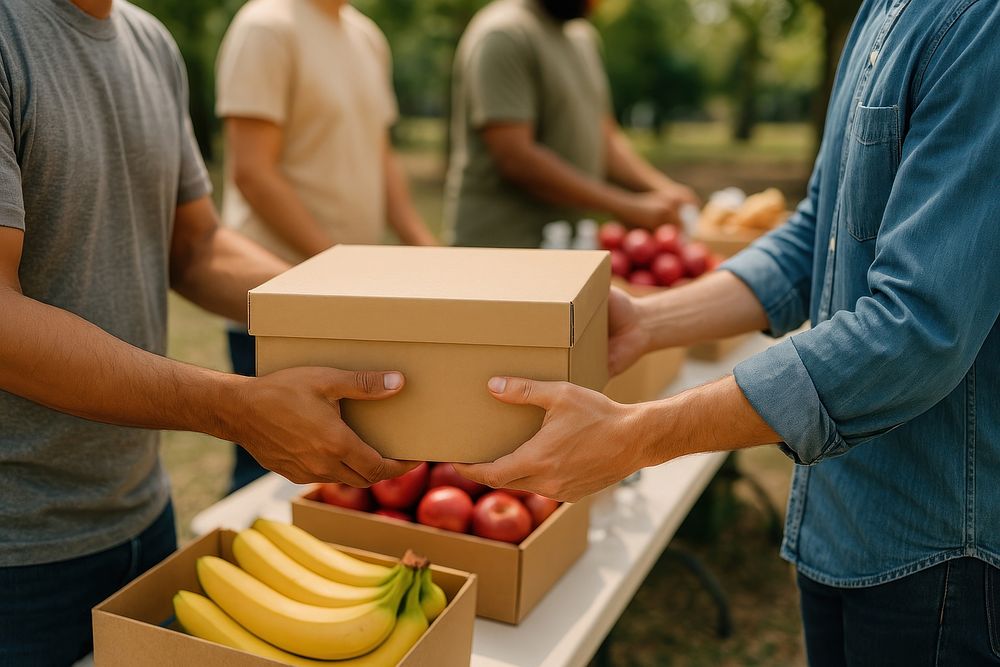 Community food donation event outdoors | Free Photo - rawpixel