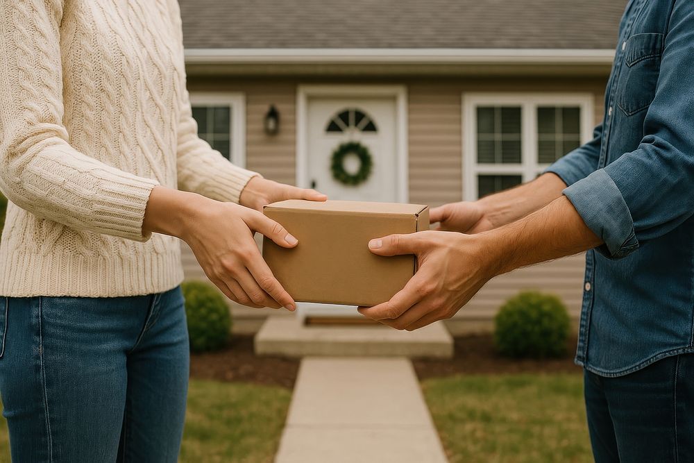 Package exchange at doorstep | Free Photo - rawpixel