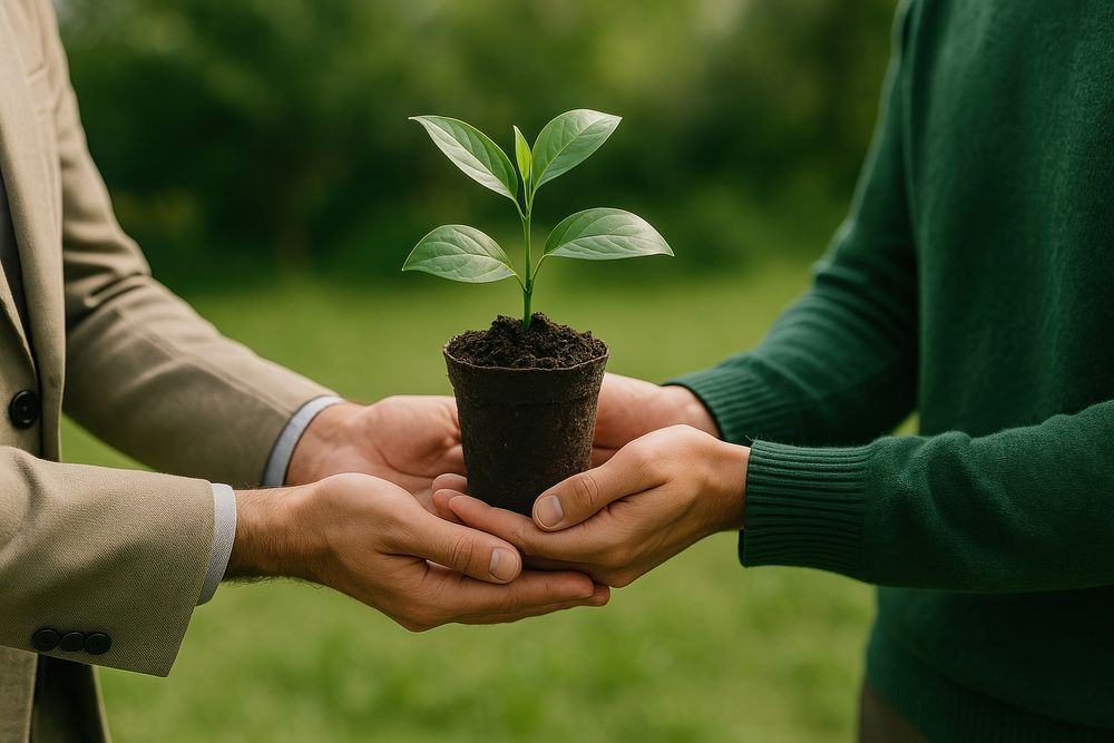 Hands exchanging potted plant growth. | Free Photo - rawpixel