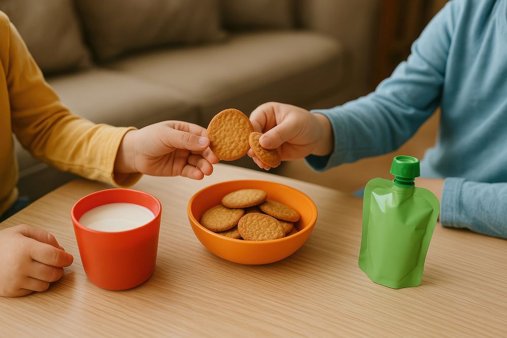 Children sharing cookies together. | Free Photo - rawpixel