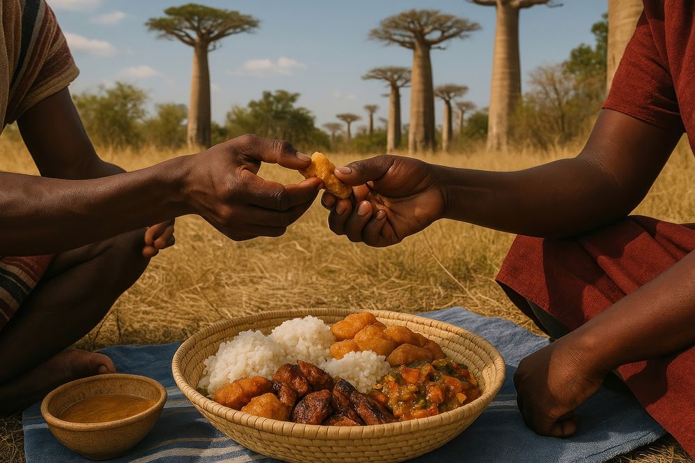Sharing traditional African meal outdoors. | Free Photo - rawpixel