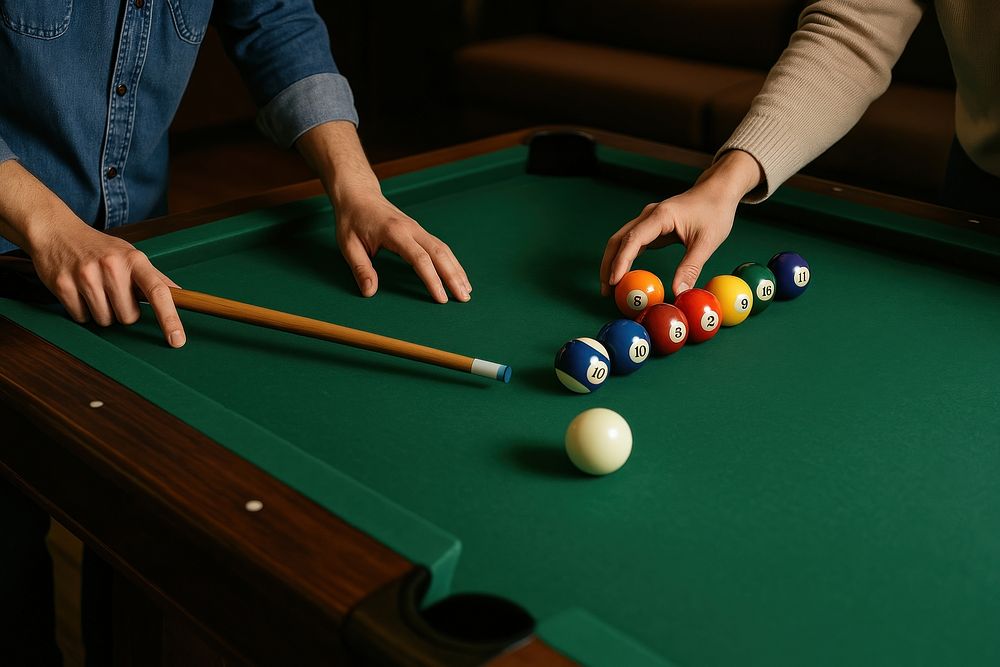 Billiards game setup with players. | Free Photo - rawpixel