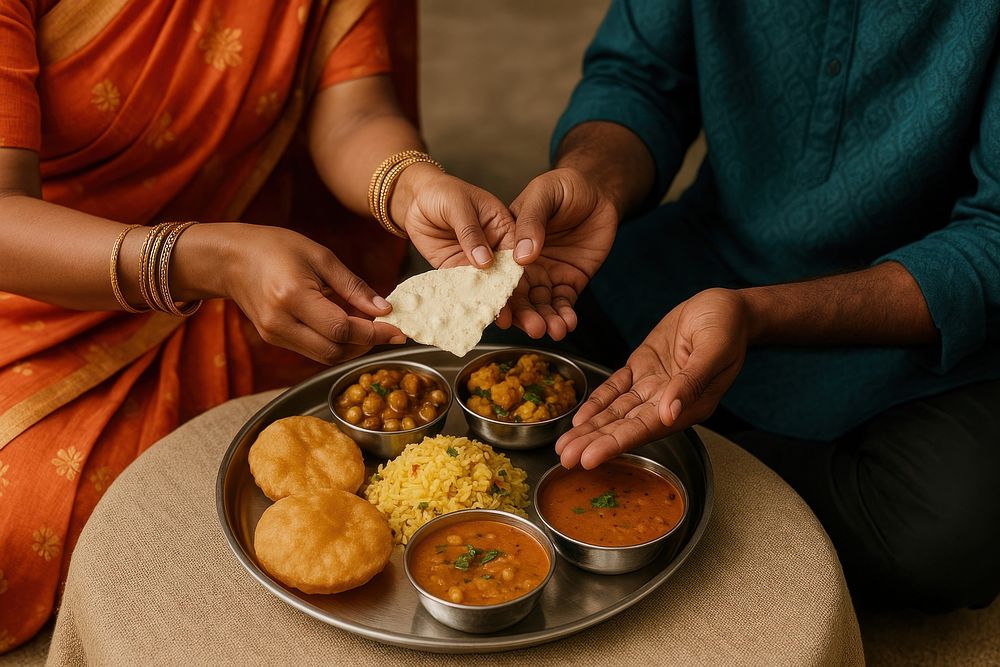 Traditional Indian meal sharing | Free Photo - rawpixel