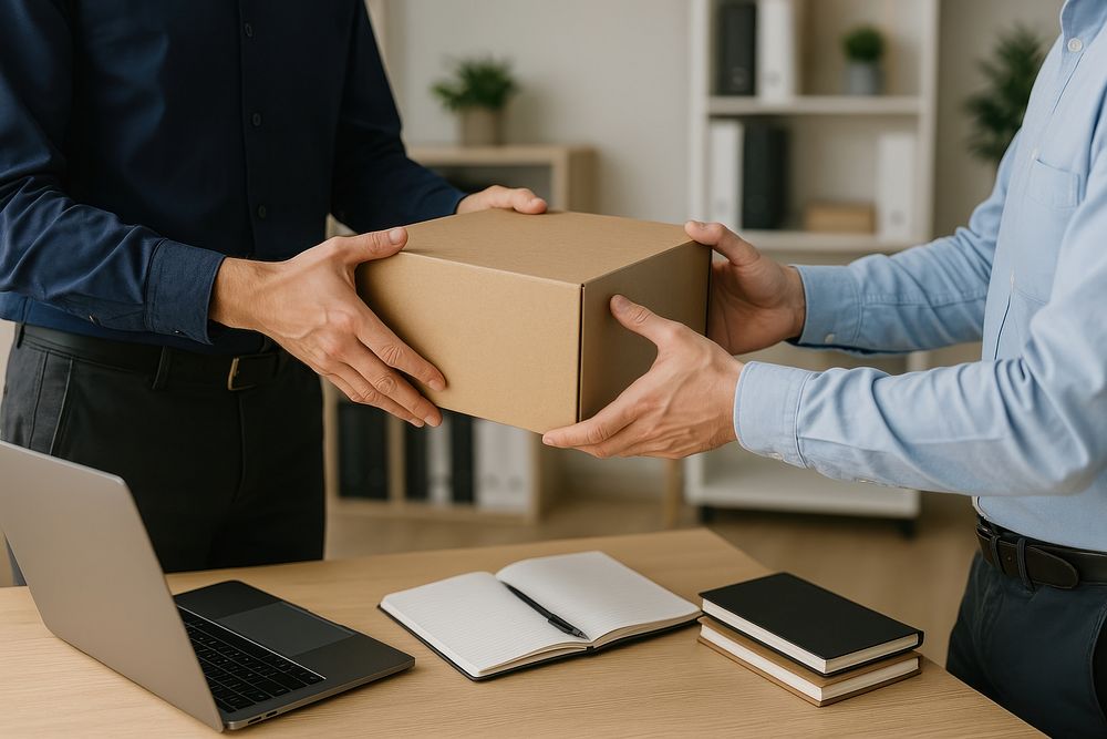 Business delivery package exchange. | Free Photo - rawpixel