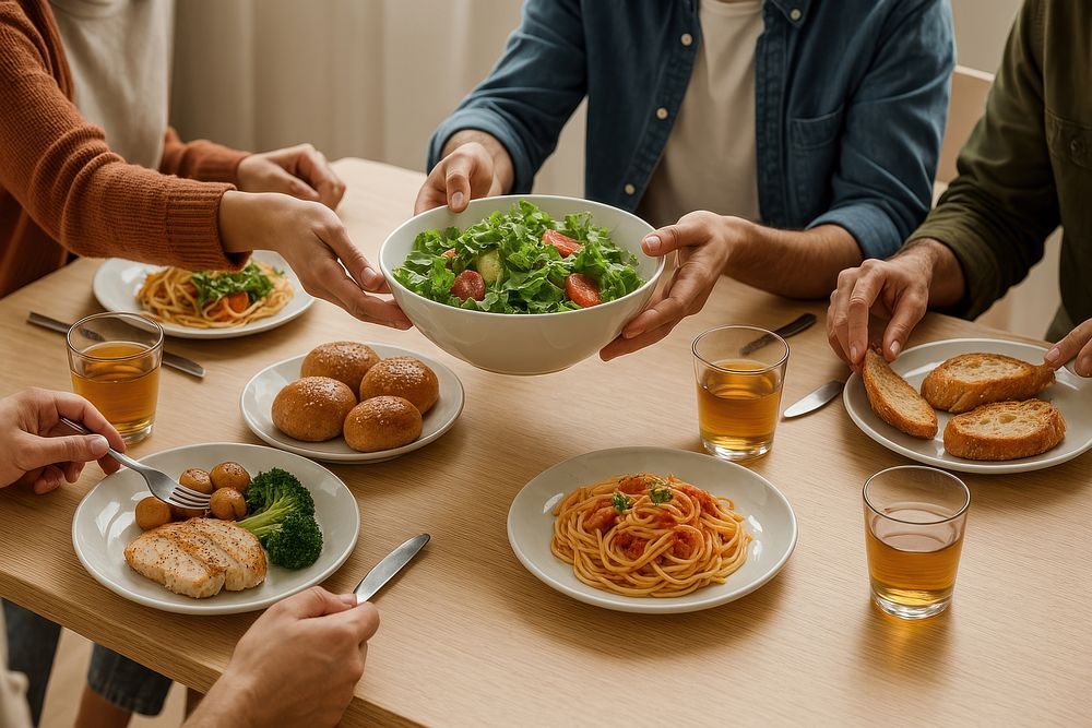 Shared meal with friends. | Free Photo - rawpixel