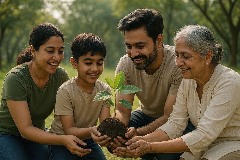 Family planting tree together outdoors. | Free Photo - rawpixel