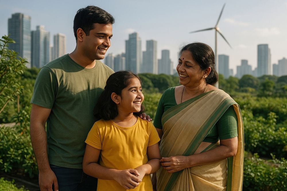 Family enjoying sustainable urban environment. | Free Photo - rawpixel