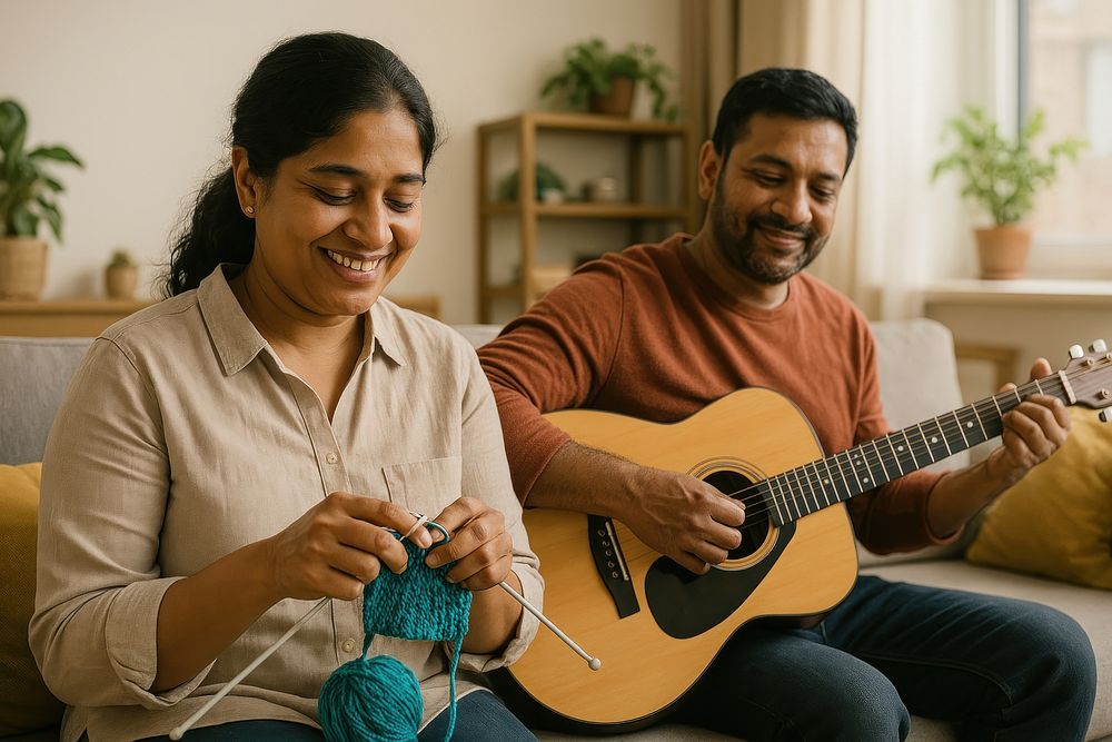 Couple enjoying hobbies together. | Free Photo - rawpixel
