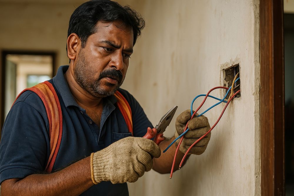 Electrician fixing wires safely. | Free Photo - rawpixel