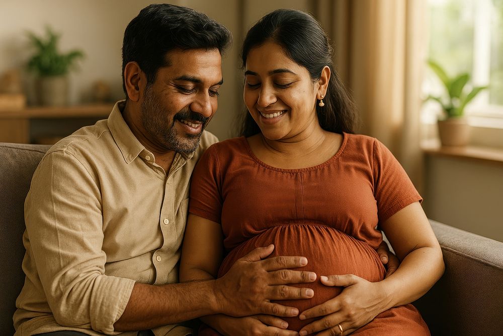 Expectant couple sharing joy. | Free Photo - rawpixel