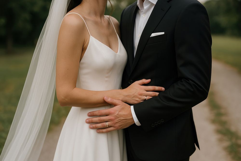 Elegant wedding couple embrace | Free Photo - rawpixel