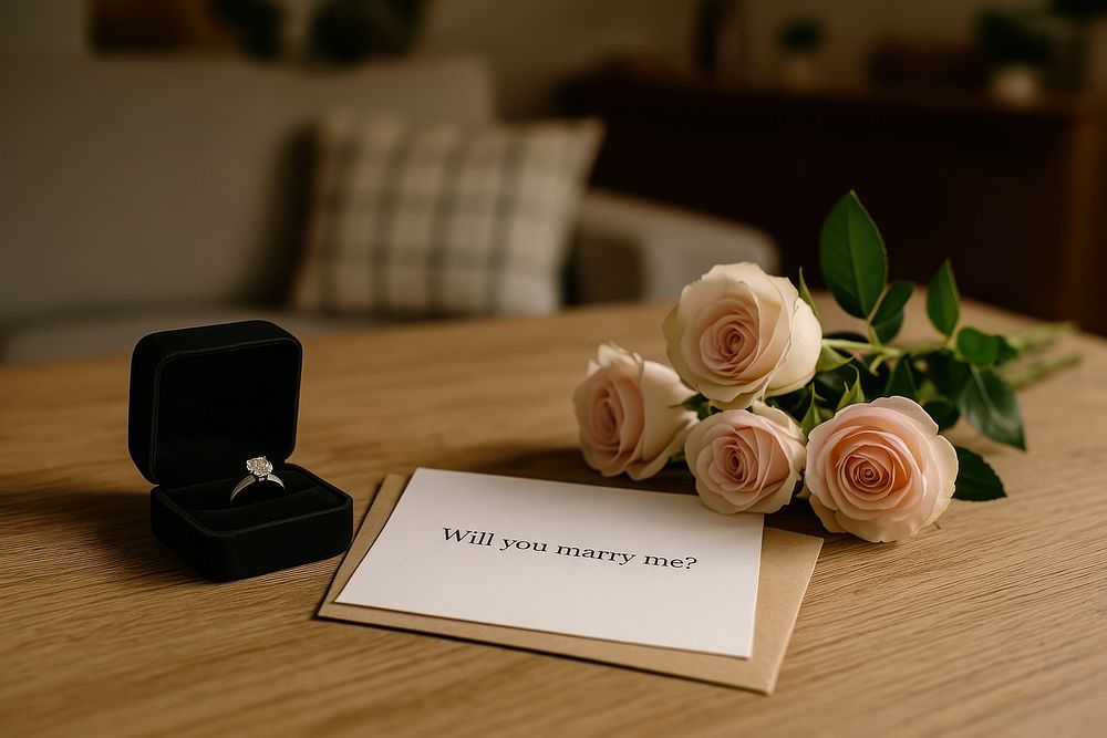 Romantic proposal with roses. | Free Photo - rawpixel