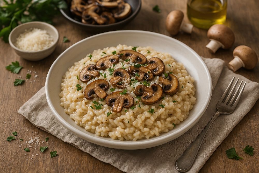 Creamy mushroom risotto dish served. | Free Photo - rawpixel