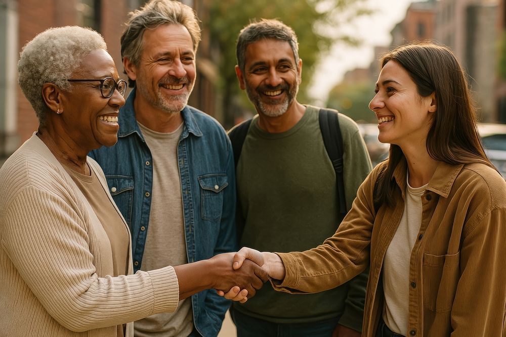 Diverse group handshake outdoors | Free Photo - rawpixel