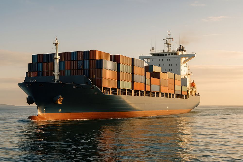 Cargo ship transporting containers. | Free Photo - rawpixel