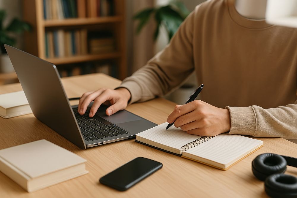 Focused writing with technology | Free Photo - rawpixel