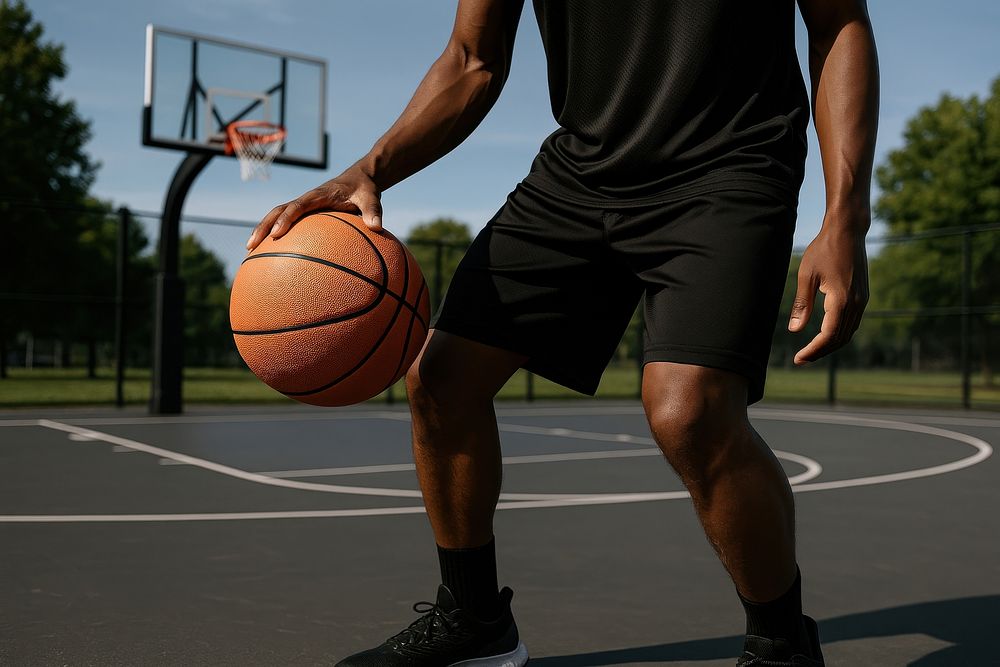 Outdoor basketball player dribbling focus. | Free Photo - rawpixel