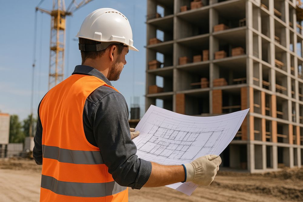 Engineer reviewing construction plans. | Free Photo - rawpixel