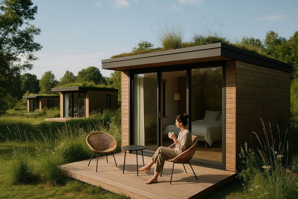 Serene eco-friendly cabin retreat. | Free Photo - rawpixel