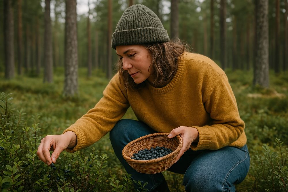 Foraging berries in forest | Free Photo - rawpixel