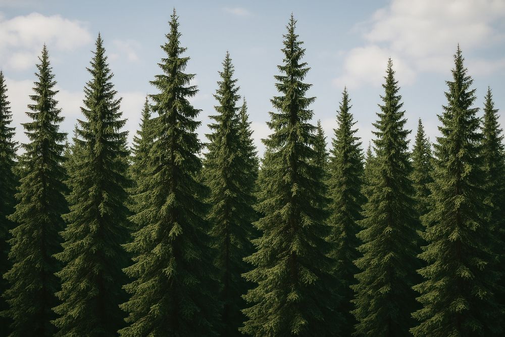 Lush evergreen forest landscape scene | Free Photo - rawpixel